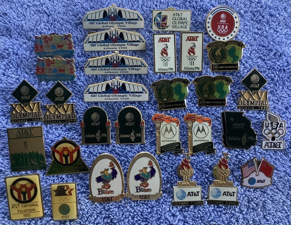(31) 1996 ATLANTA OLMPIC GAMES Olympic AT&T Sponsor Employee PINBACK ...