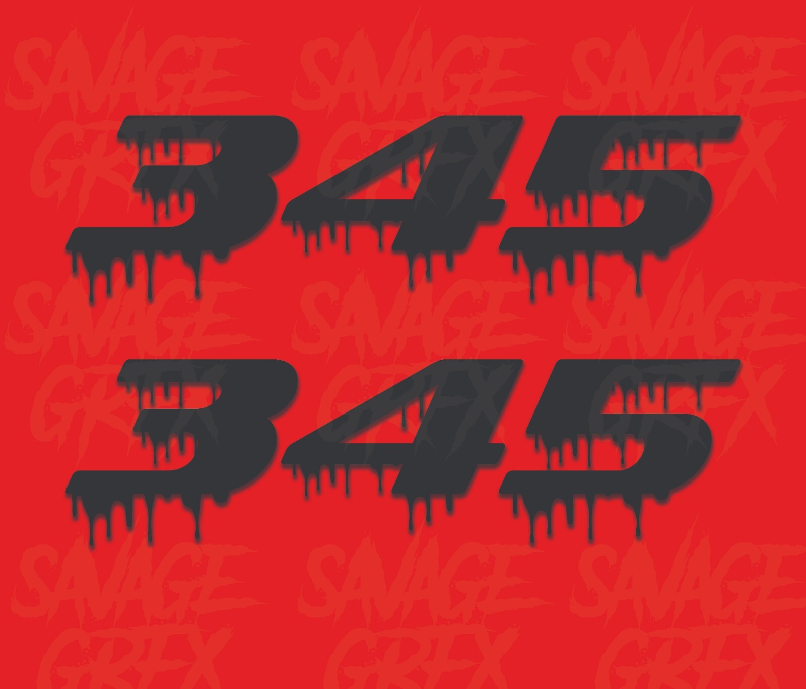 Custom Dripping 345 emblem Replacement Vinyl Decals- Fits Dodge ...