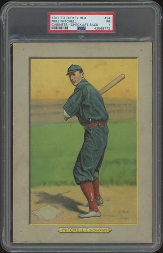1911 TURKEY RED MIKE MITCHELL 24 POOR T3 CABINET CHECKLIST PSA 1 ...