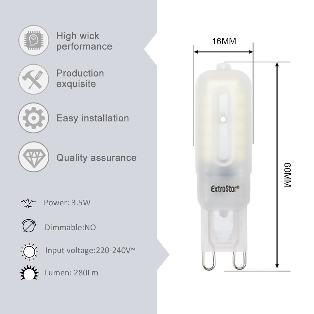 G9 LED 3.5W Capsule Light Bulb Replacement For G9 Light Bulbs Warm ...