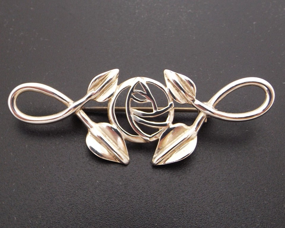 Vintage sterling silver brooch by Carrick CRM Mackintosh Glasgow Rose ...