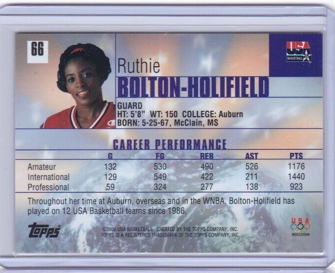 2000 Topps Team USA #66 RUTHIE BOLTON-HOLIFIELD- USA WNBA | eBay