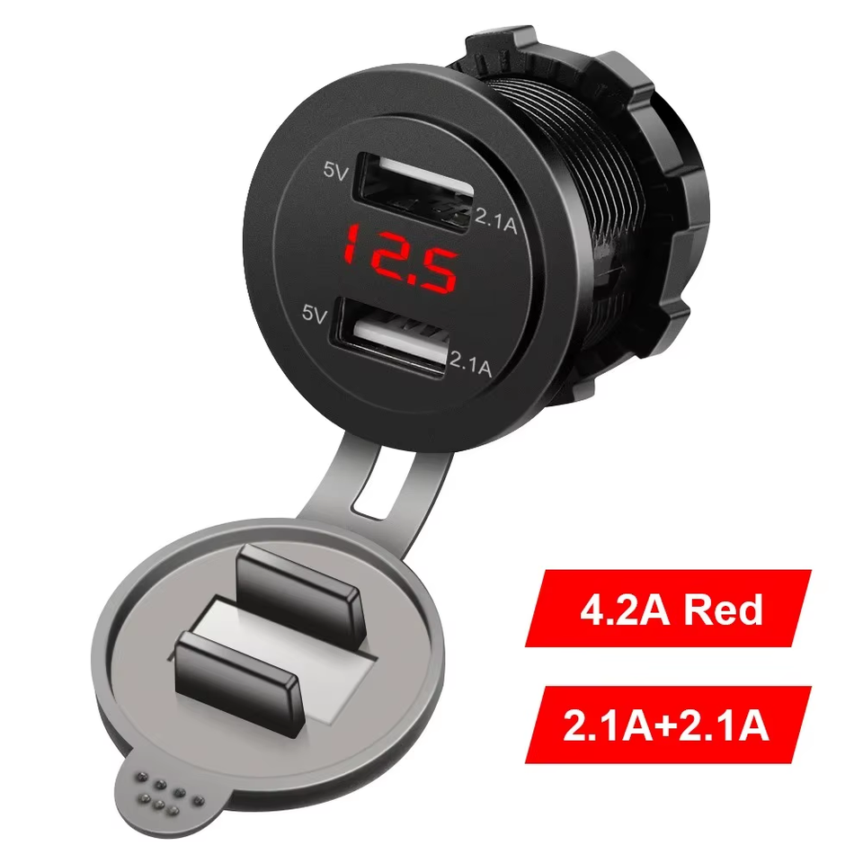 Gadpow 12V 24V Dual USB Car Charger Fast Charge Cigarette Lighter ...