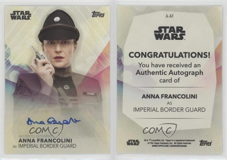 2020 Topps Women of Star Wars Anna Francolini as Imperial Border Guard ...