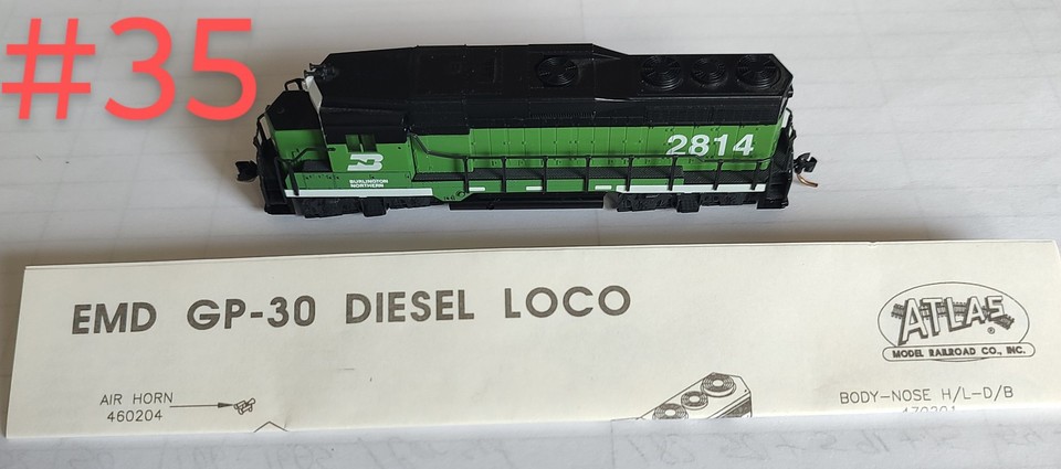 ATLAS N SCALE LOCOMOTIVE EMD GP30 #4736 BN GP39M ROAD 2814 | eBay