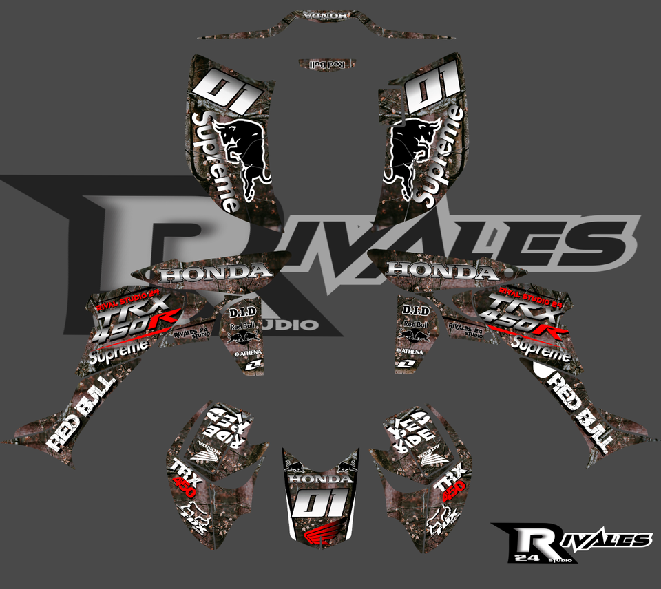 Honda TRX 450R 450ER graphics kit 2004 2005 2006 to 2014 decals ...