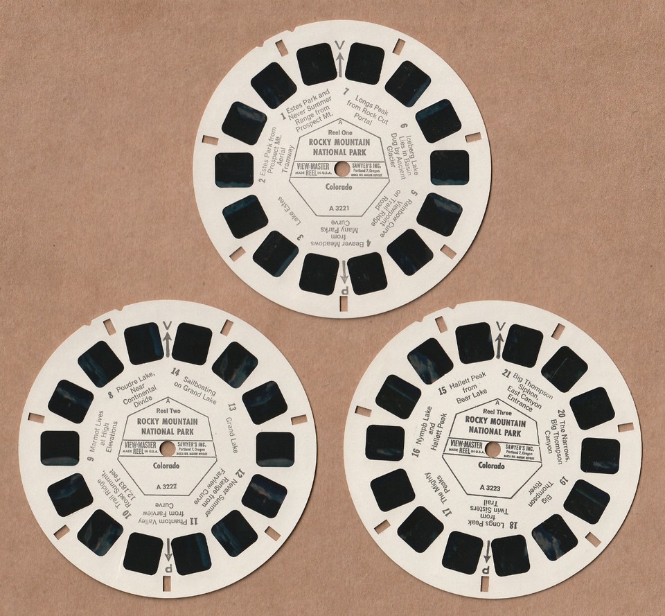 Complete set of three vintage View-Master reels Rocky Mountain National ...