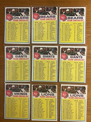 1973 Topps Football Checklists Lot of (9) Unmarked & Clean NM | eBay