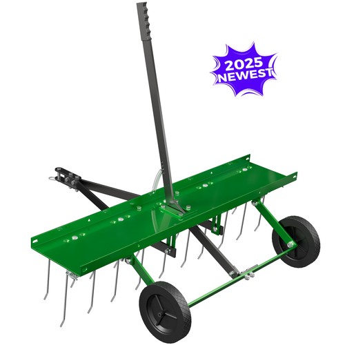 48 in Tow Behind Dethatcher w/ 24 Spring Steel Tines Lawn Sweeper ...