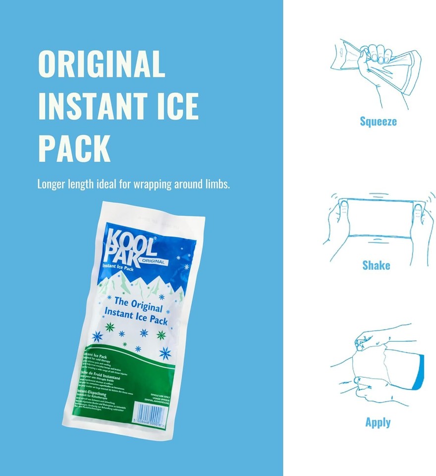 Koolpak Compact Instant Ice Packs Mini Ice Packs First Aid Instant Pain ...
