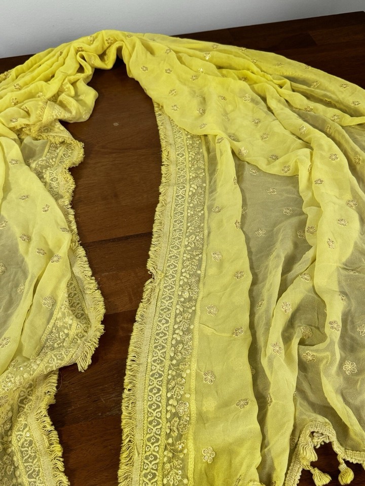 Women’s Shear BoHo hippie gypsy scarf wrap Tassels Yellow Fairy ...