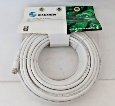 50 FOOT RG6 F-F COAX PATCH CABLE UL WHITE DIGITAL/ANALOG | eBay