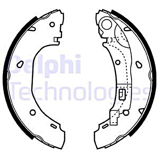 DELPHI Brake Shoe Set For PEUGEOT CITROEN FIAT Boxer Box Bus Ducato ...