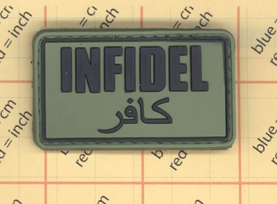 PVC GREEN INFIDEL PATCH AFG/PAK ISAF JSOC TEAM ARABIC DARK OPS USA ...