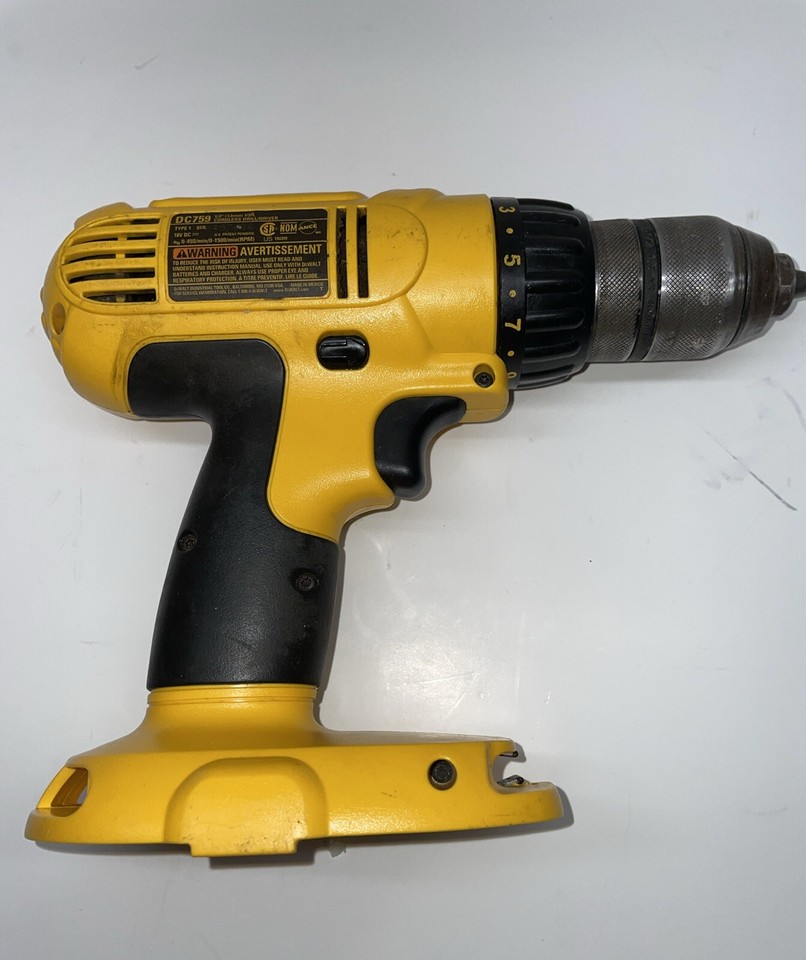 DEWALT DC759 1/2" VSR Cordless Drill Driver 18 Volt Tool Only Tested ...