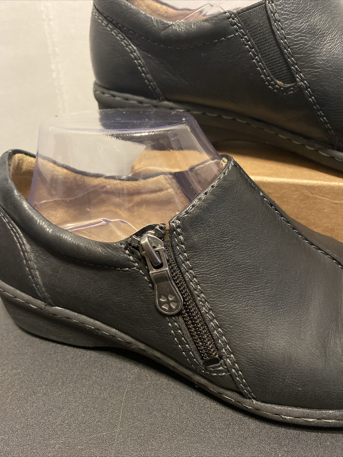 NATURALIZER N5 Comfort Black Leather Side Zipper Shoes Women's Size 7.5 ...