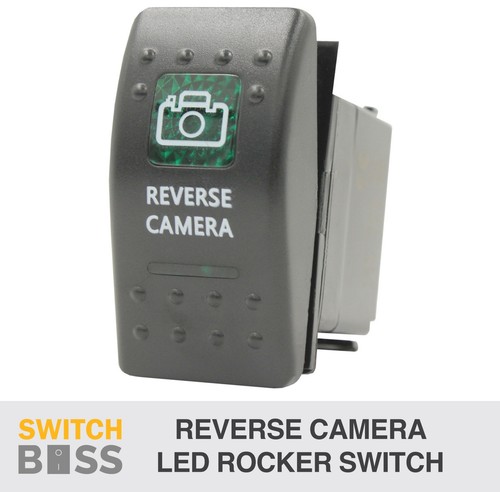 Rocker Switch REVERSE CAMERA - Green - LED 4x4 Boat Caravan Marine 12v ...