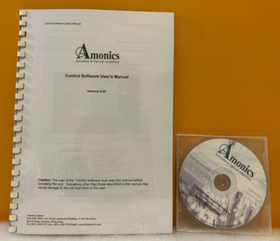 Amonics Limited Control Software Version 5.05 User's Manual. | eBay