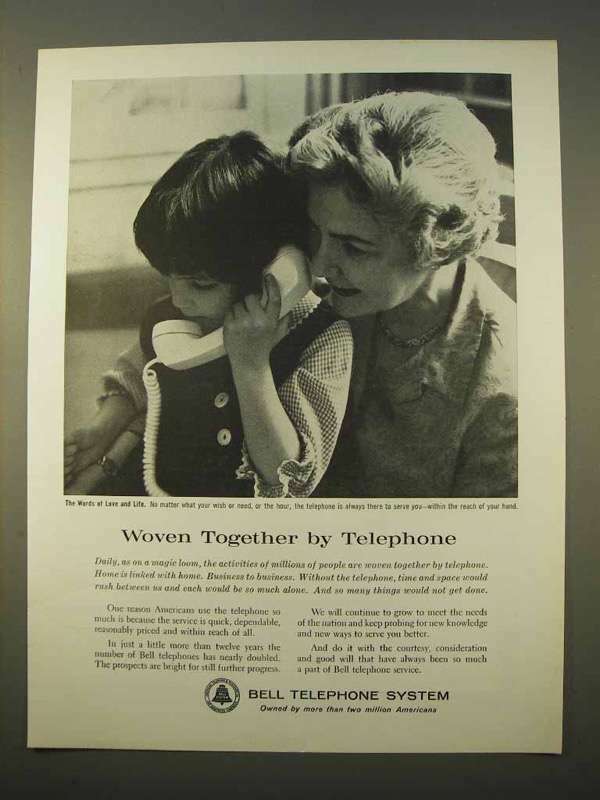 1963 Bell Telephone Ad - Woven Together | eBay