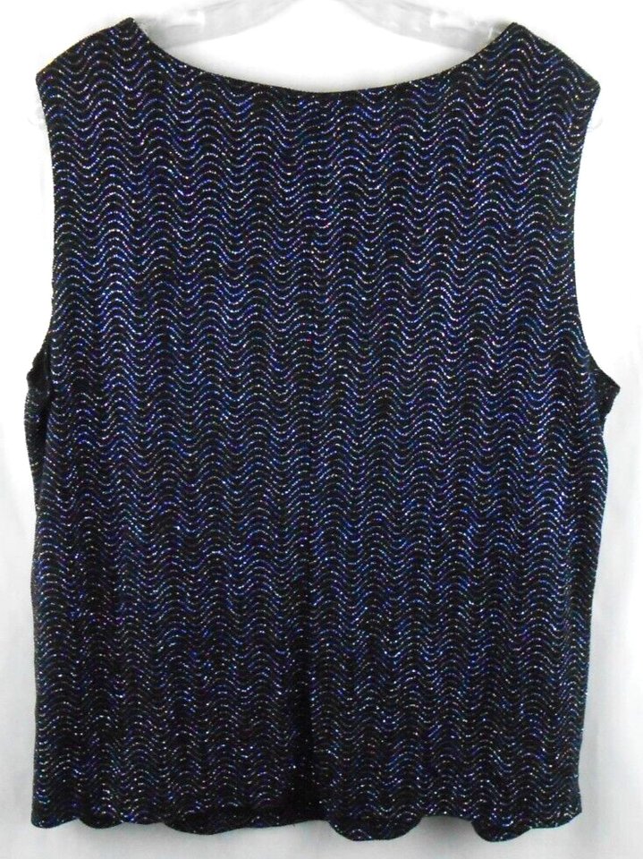 JBS Ltd Womens 2X Dress Flashy Striped Glitter Black Sleeveless Tank ...