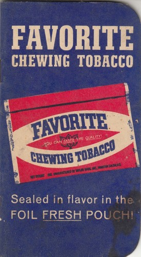 Vintage FAVORITE Chewing Tobacco Advertising Pad w/ Pops-Rite Popcorn ...