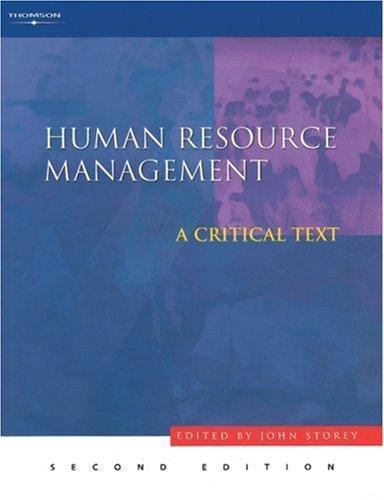 Human Resource Management : A Critical Text by John Storey (2000, Trade ...