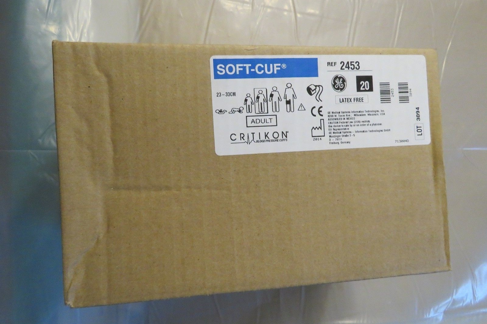 GE 2453 Critikon Soft-cuf Adult Blood Pressure Cuffs 23-33 cm. 20 ...