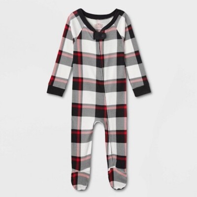 Wondershop 6-9 M Plaid Buffalo Check Footed Sleeper Family Pajamas ...