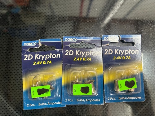 3-pack lot 2/PIECE Dorcy 2D Krypton 2.4V 0.7A Flashlight Bulb 41-1660 ...