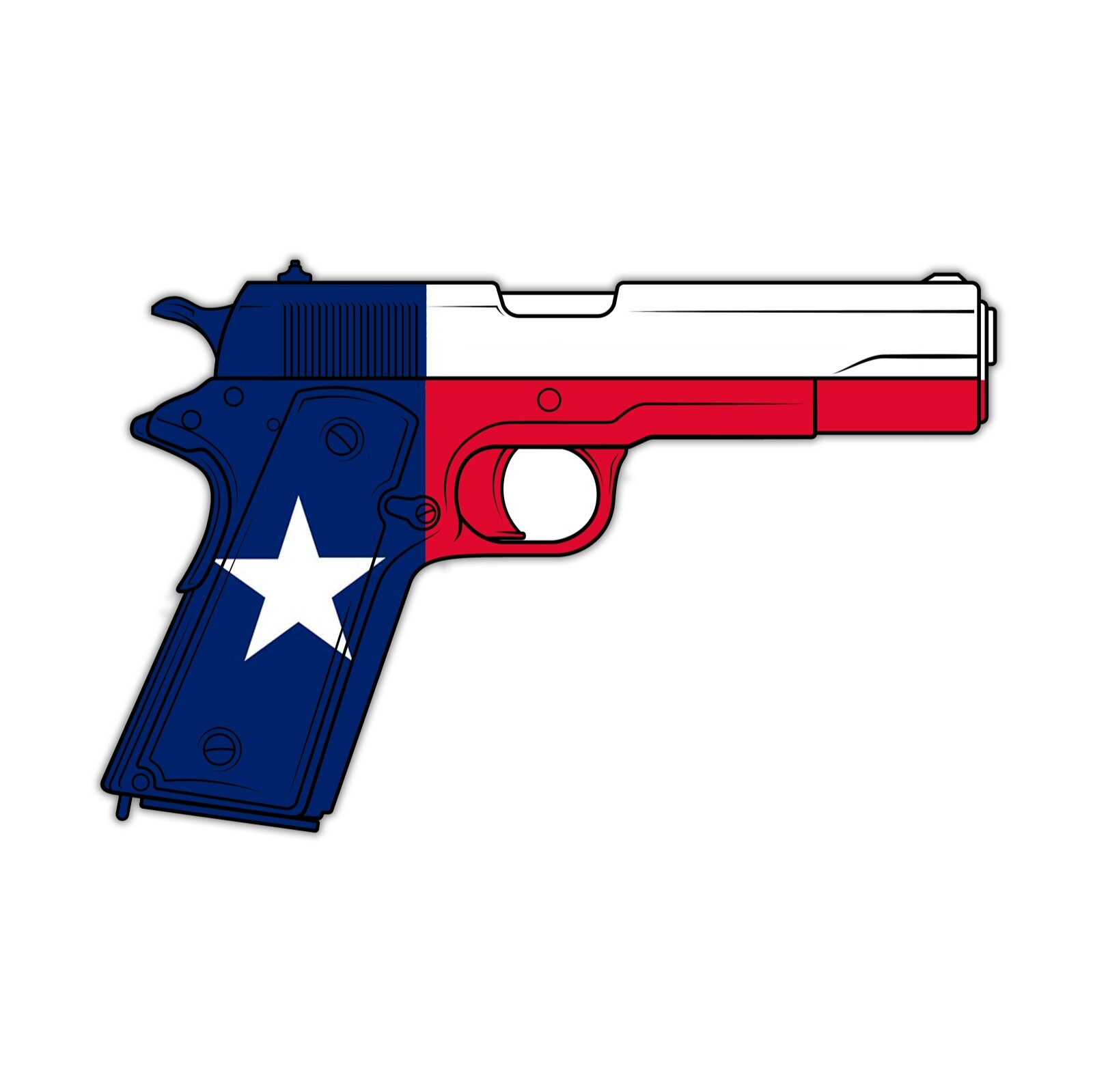 Texas Flag Sticker 1911 Decal Vinyl Colt Hand TX 2A Gun Rights Molon ...