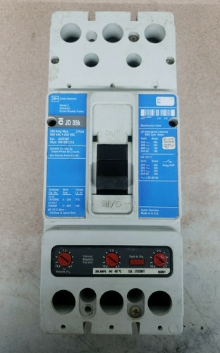 Cutler-Hammer JD3250F 200A 600V Circuit Breaker w/200 Amp Trip ...