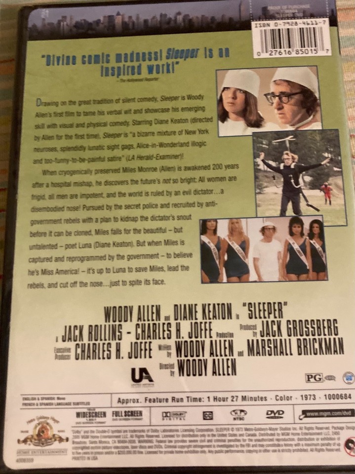 SLEEPER - Woody Allen & Diane Keaton (DVD) Brand New | eBay