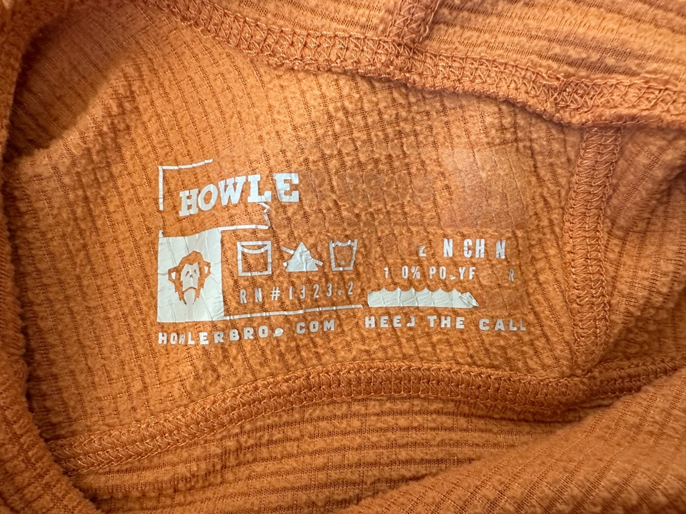 Howler Bros. Palo Duro Hoodie Orange Grid Waffle Fleece Mens Size. M | eBay