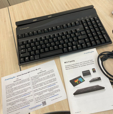 PrehKeyTec MCI 111 A Check-in Keyboard with OCR Scanner and Magnetic ...