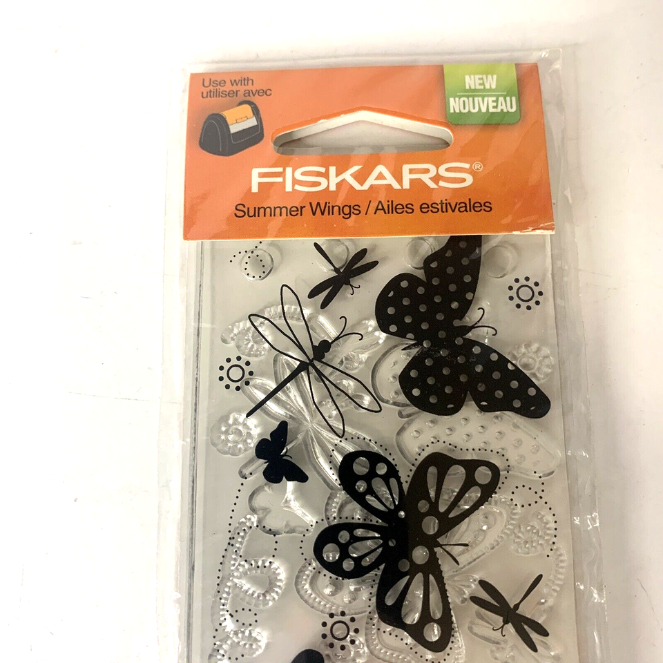 Fiskars Summer Wings Butterfly and Dragonfly Clear Acrylic Stamp Set ...