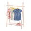 Childrens Clothes Rail Coat Rack Kids Wooden Hanging Dress Up Wardrobe ...