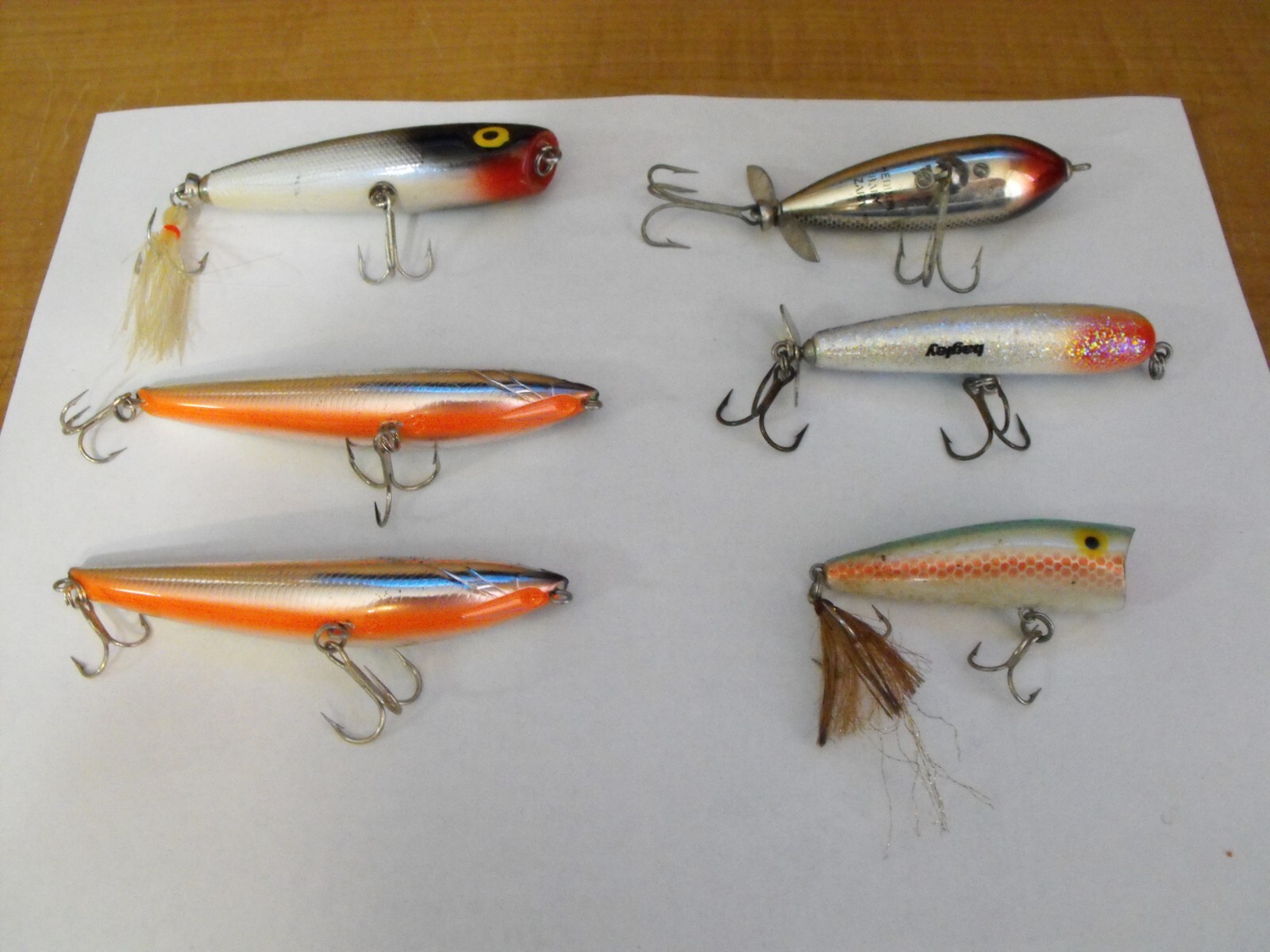 lot of 6 top water lures poppers, tail spinner, walkers | eBay