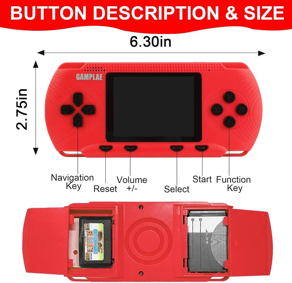 Retro Portable Handheld Game Console 3" HD Built-in 258 Games Classic ...