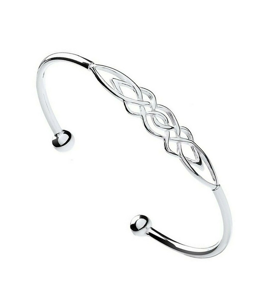 Sterling Silver Celtic Torque Cuff Bangle British Made 925 Hallmark ...