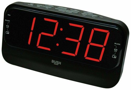Big LED Alarm Clock FM AM Radio Bush Large Display Black 8886415 R ...