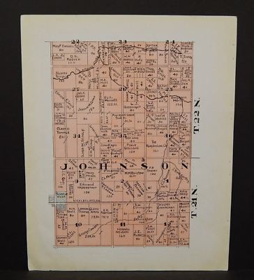 Indiana Tipton County Map Johnson Township 1928 Y14#17 | eBay