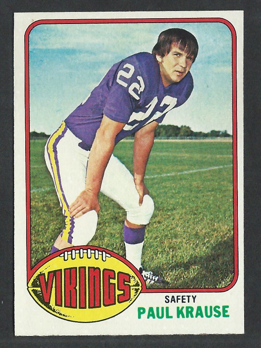 1976 Topps #65 PAUL KRAUSE Minnesota Vikings - 4 Sharp Corners - 07 | eBay