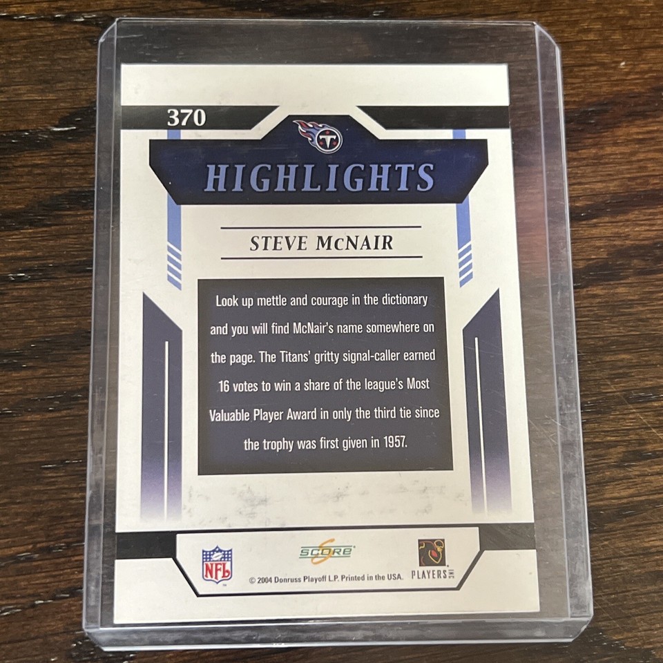 2004 Score - Highlights Scorecard #370 Steve McNair /625 | eBay