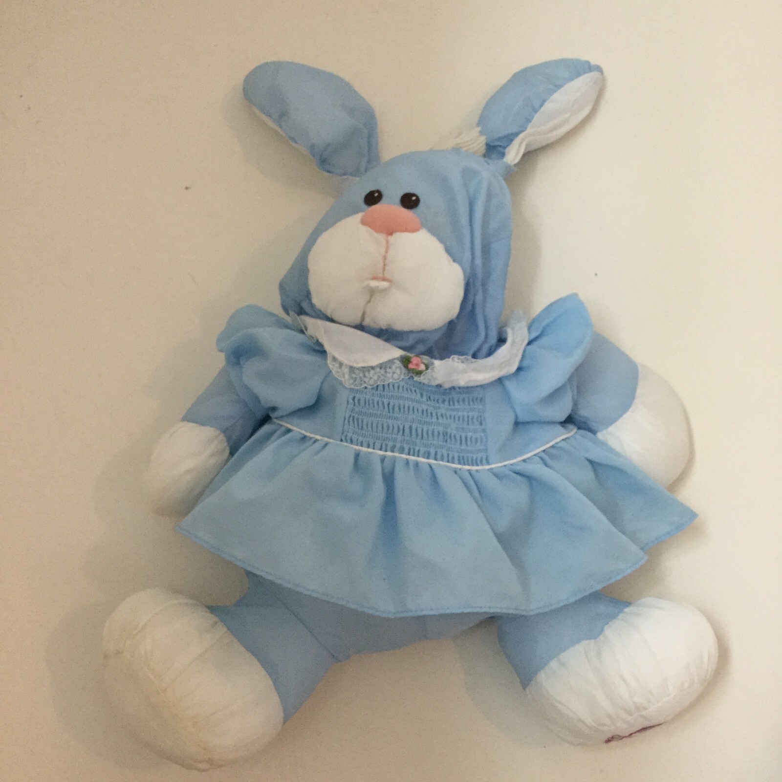 Fisher Price Puffalumps Blue Nylon Bunny Rabbit Smocked Dress Vtg 1986 ...