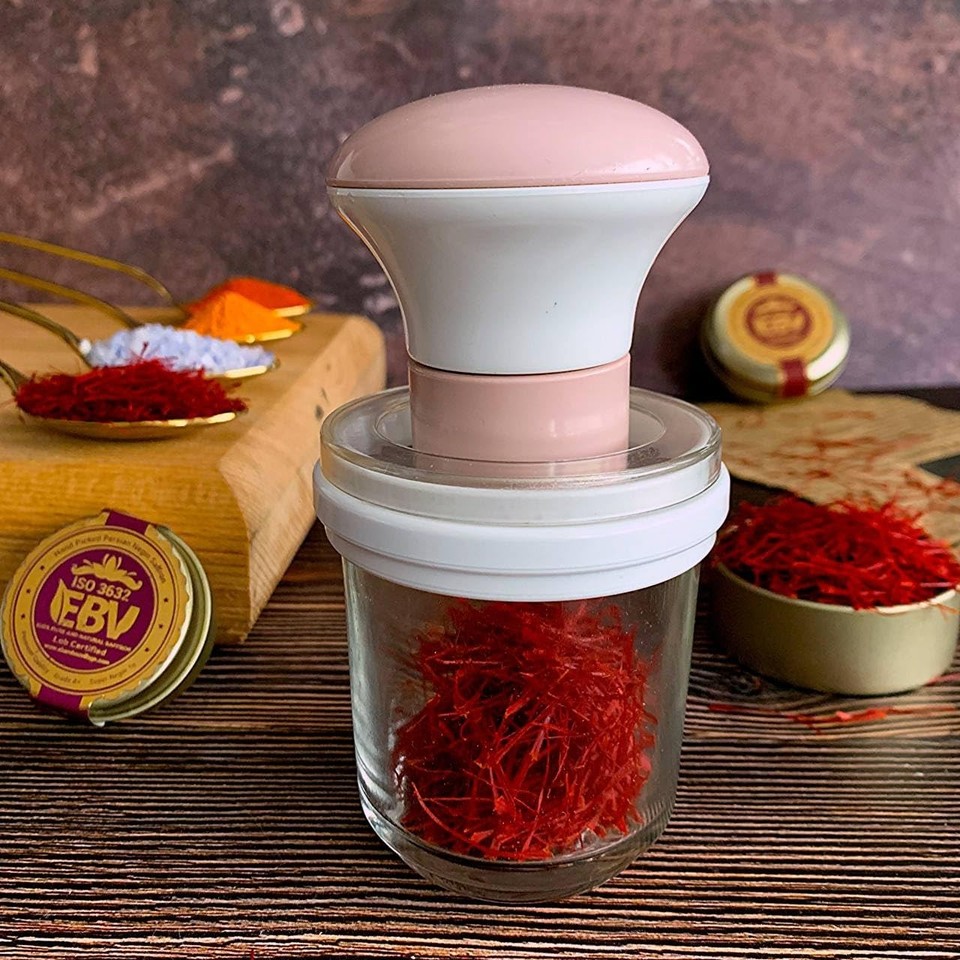 Deluxe Saffron Mill Grinder – Handheld Glass Spice Grinder for Saffron ...
