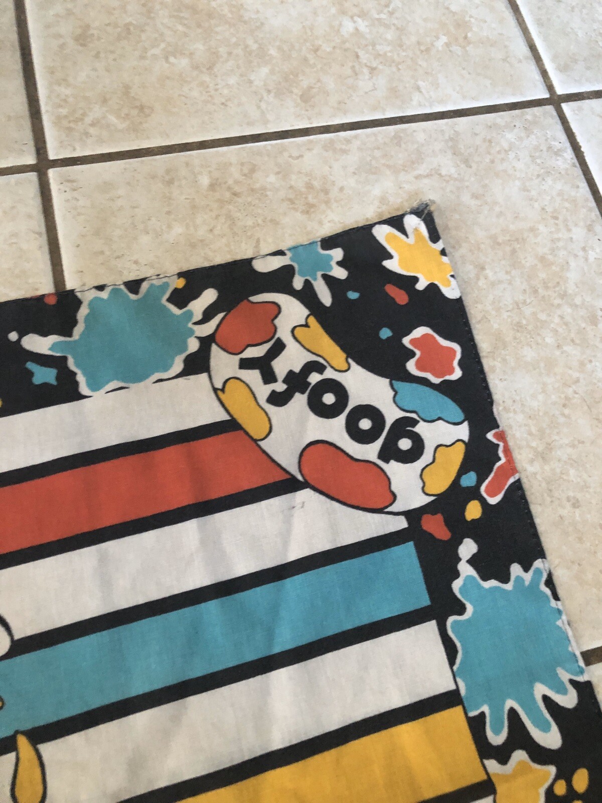 Vintage 1990s Disney Goofy Paint Splatter Bandana - Gem