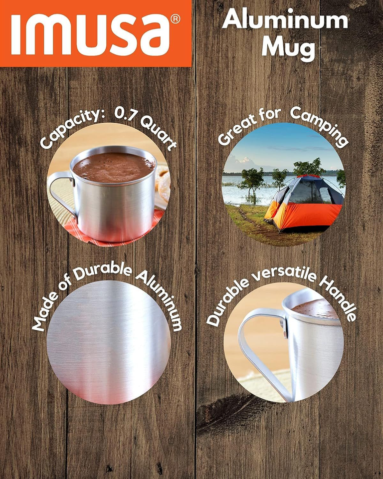 Imusa USA 0.7 Quart Aluminum Mug for Stovetop Use or Camping Silver | eBay