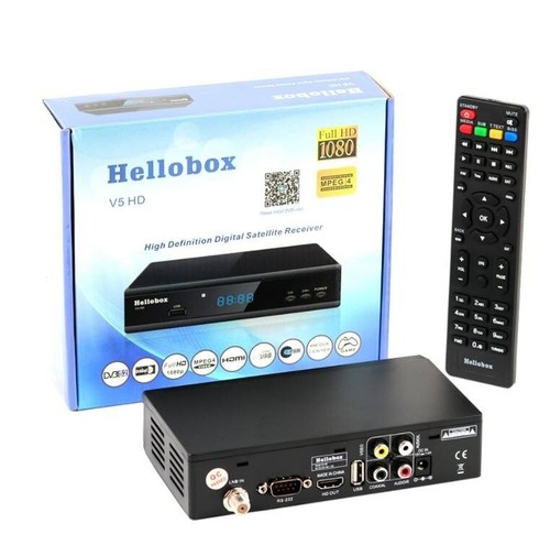 Hello Box V5 FTA Satellite Receiver HD PowerVu Biss Autoroll | eBay