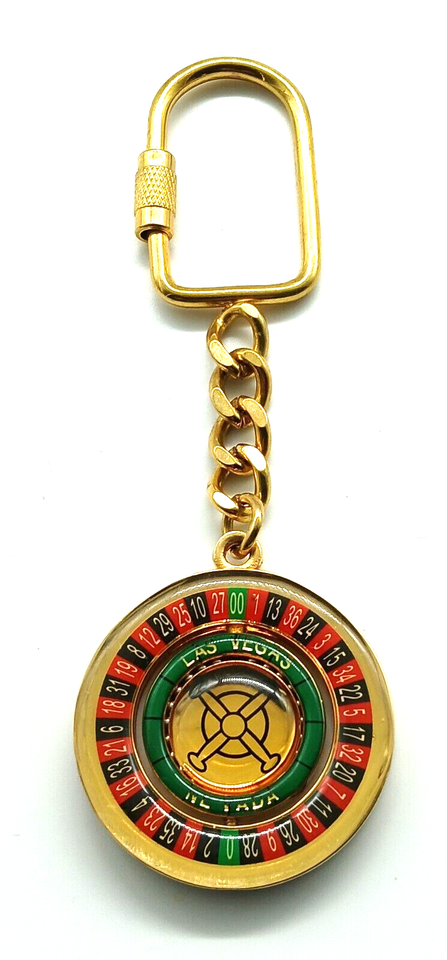 Vintage Las Vegas Nevada Roulette Wheel Gambling Revolving Keychain ...