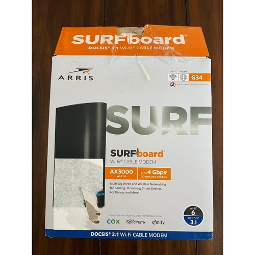 Arris SURFboard G34 Cable Modem Router Combo AX3000 4 Gbps, DOCSIS 3.1 ...